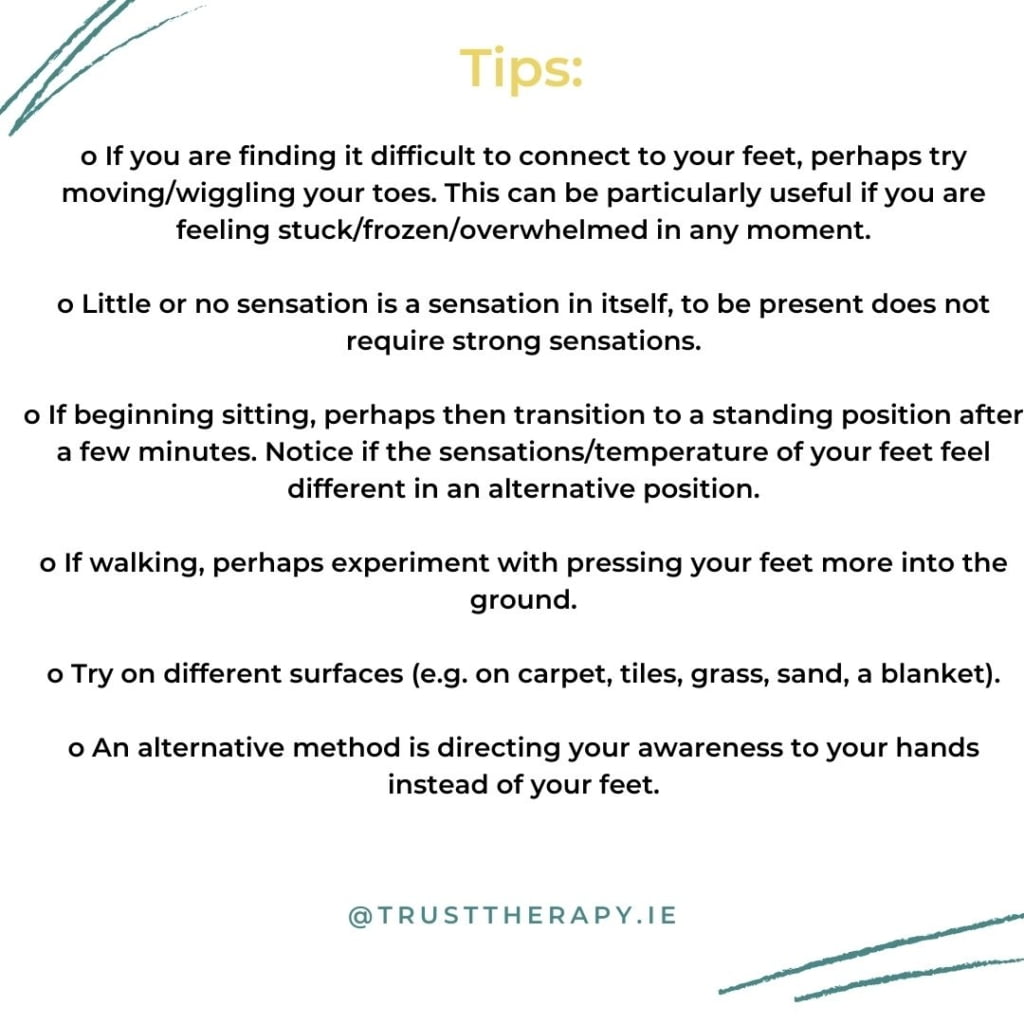 Grounding technique; feet on the floor. – Trust Therapy
