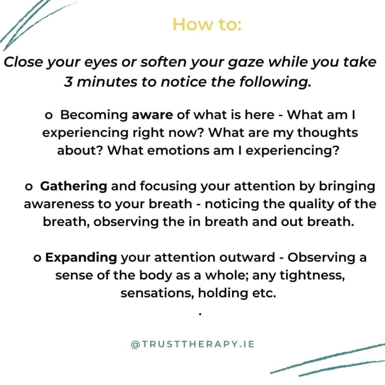 Grounding technique: 3 step breathing space – Trust Therapy