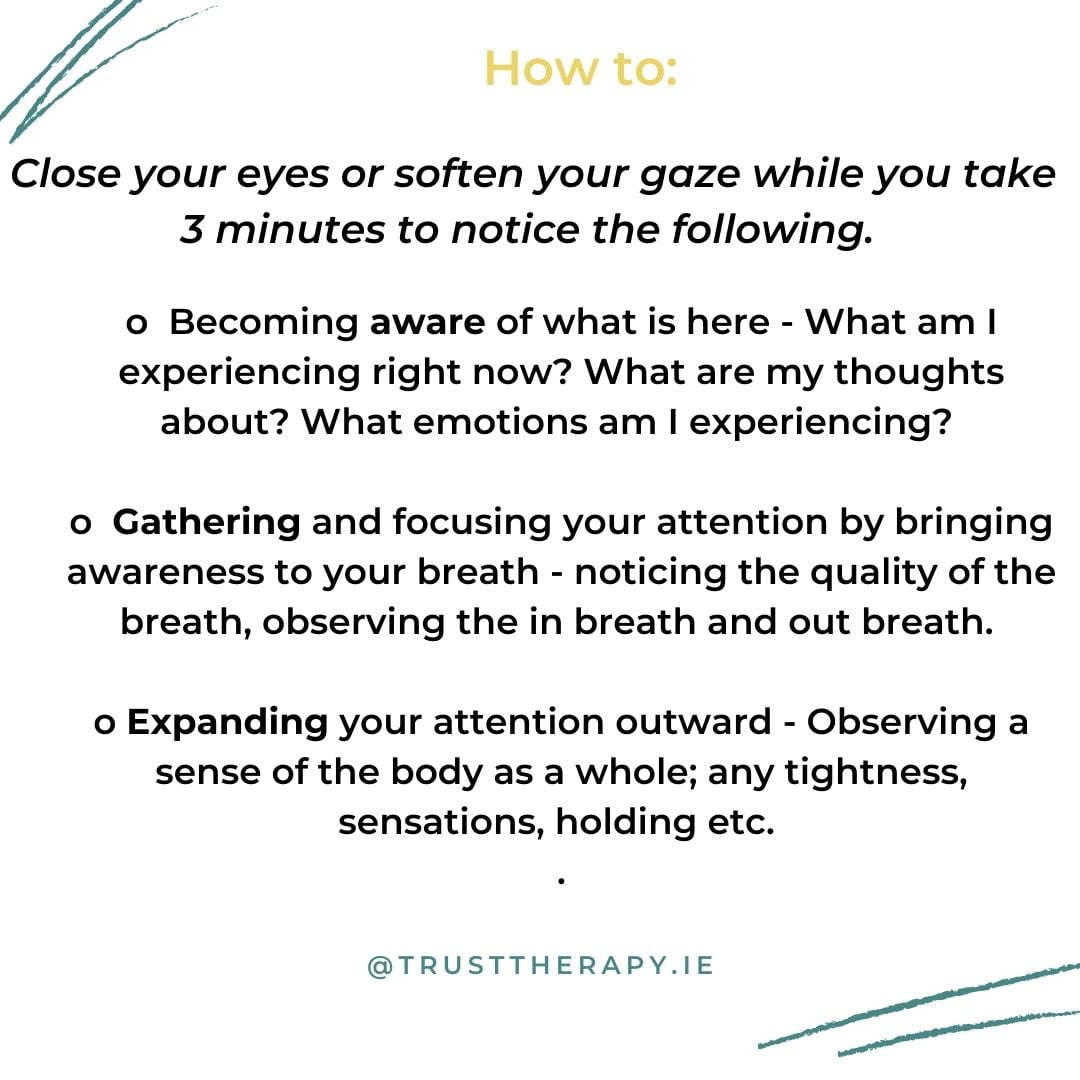 Grounding technique: 3 step breathing space – Trust Therapy
